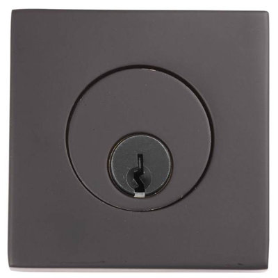 Emtek 8469us19 Square Single Cylinder Deadbolt For 1-3/8 - 2-1/8" Door Flat Black Finish | Wayfair